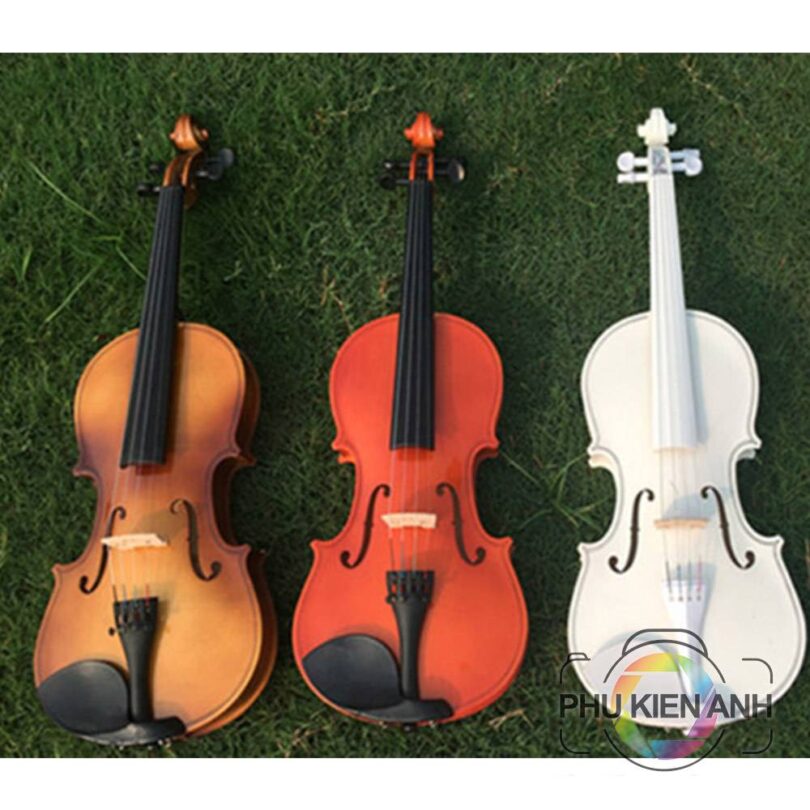 Đàn violin 4 dây màu trắng, đỏ, vàng và hộp đựng đàn ( đàn vĩ cầm 4/4 ...