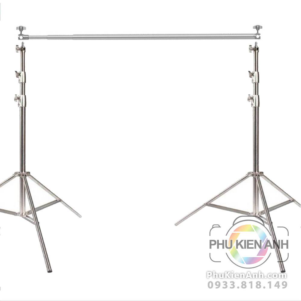 Bộ khung inox treo phông di động 2.8m X 3m tải 15kg 20kg tặng 2 kẹt ...